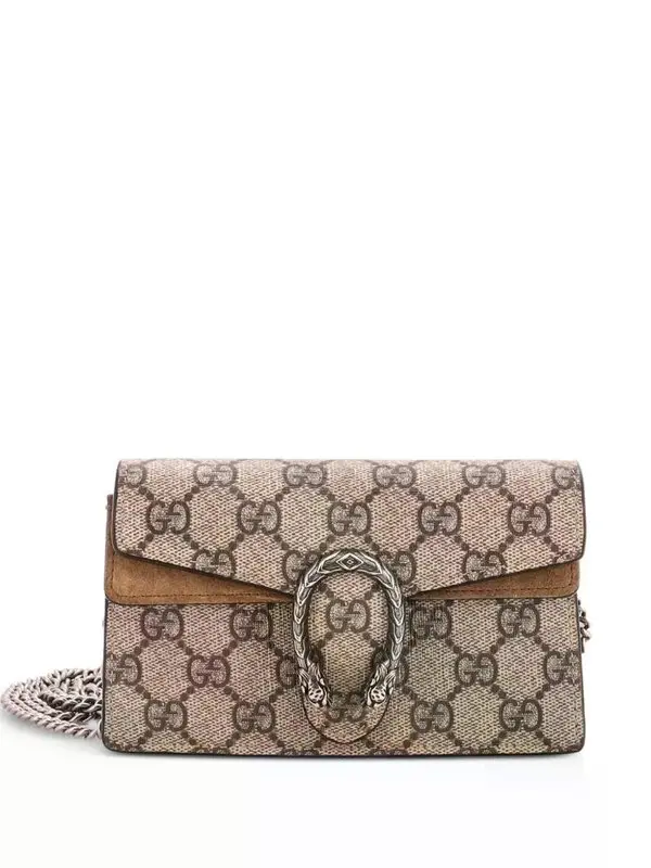Gucci Dionysus Gg Coated Canvas Super Mini Crossbody Bag - Brown