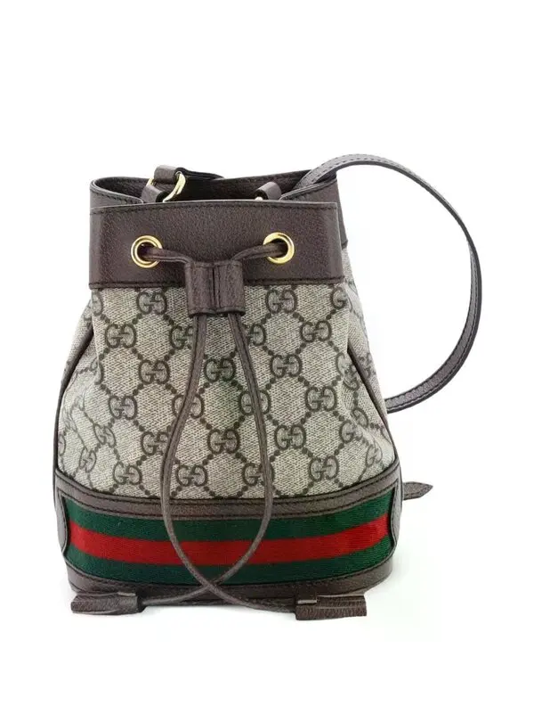Gucci Ophidia Gg Mini Bucket Bag - Brown