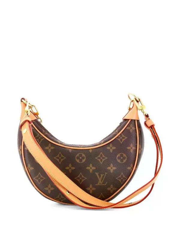 LOUIS VUITTON Monogram Canvas Loop Hobo Bag - Brown