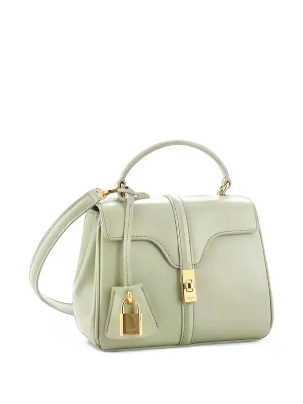 Celine 16 Top Handle Bag Smooth Calfskin Mini Satchel - Green