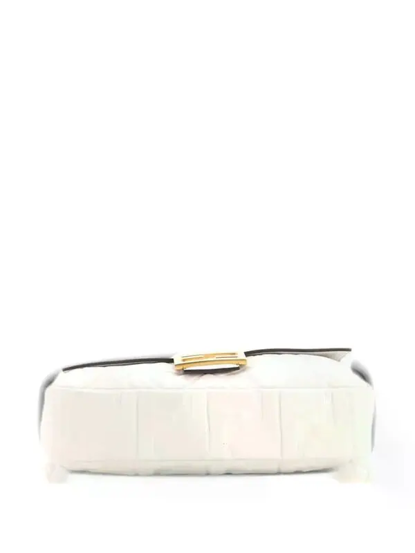 Fendi Baguette Nm Bag Zucca Embossed Leather Medium Crossbody Bag