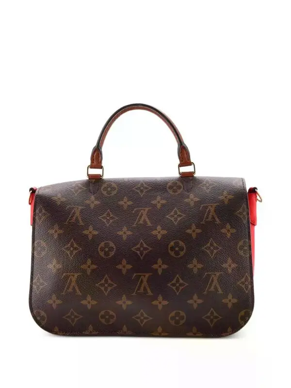 LOUIS VUITTON Vaugirard Handbag Monogram Canvas With Leather Satchel - Red