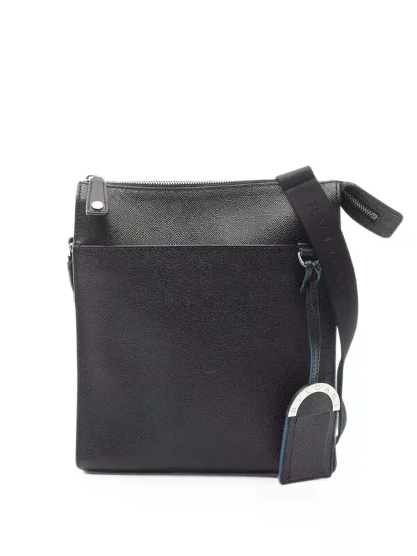 BVLGARI Grained Leather 2000s Shoulder Bag - Black