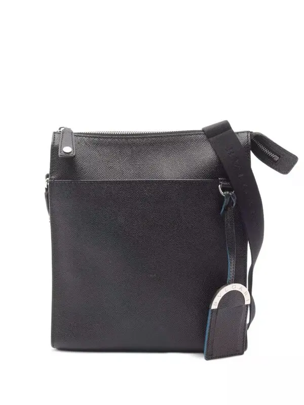 BVLGARI Grained Leather 2000s Shoulder Bag - Black