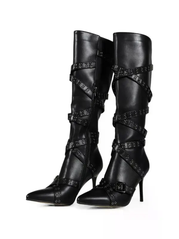 NIIHAI Strappy Knee-high Stiletto Boots