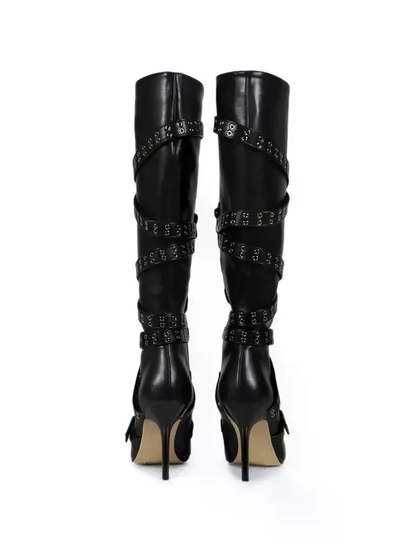NIIHAI Strappy Knee-high Stiletto Boots