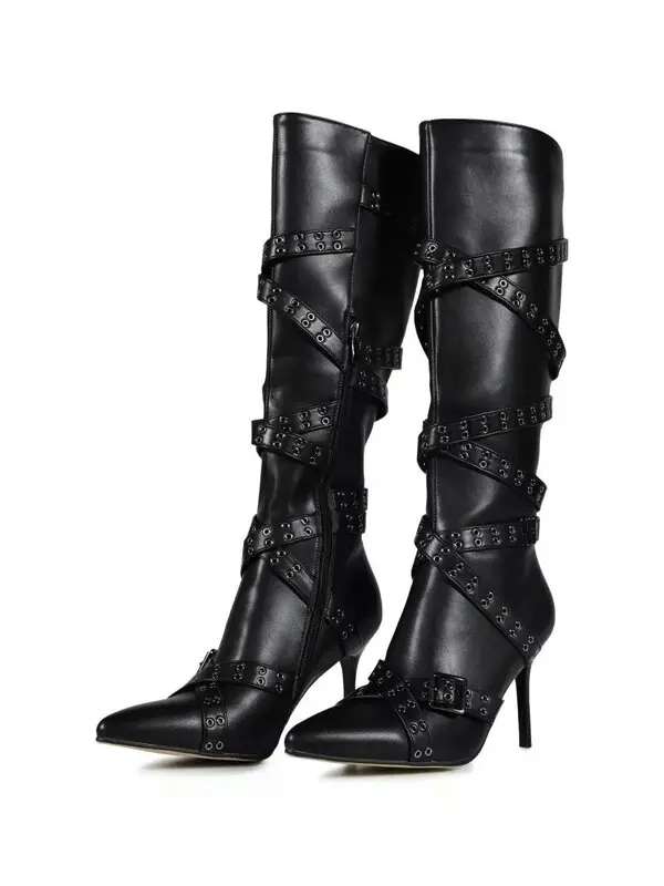 NIIHAI Embellished Knee-high Stiletto Boots