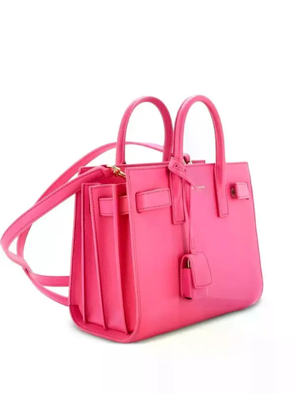 Saint Laurent Sac De Jour Leather Nano Tote Bag - Pink