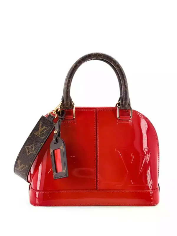 LOUIS VUITTON Alma Handbag Vernis With Monogram Canvas Bb Satchel - Red