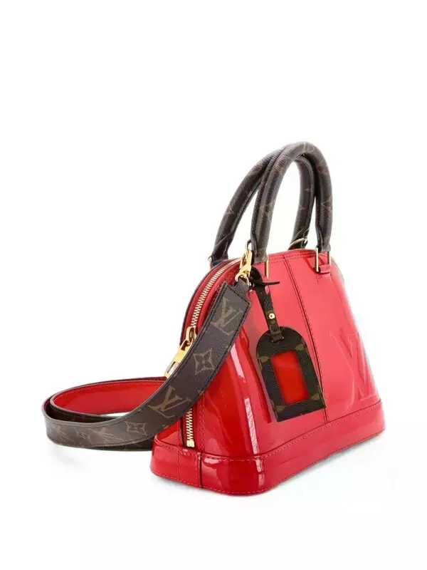 LOUIS VUITTON Alma Handbag Vernis With Monogram Canvas Bb Satchel - Red