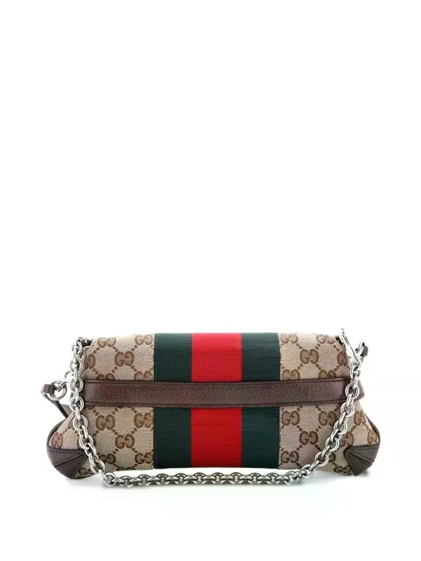 Gucci Horsebit Web Chain Clutch - Brown