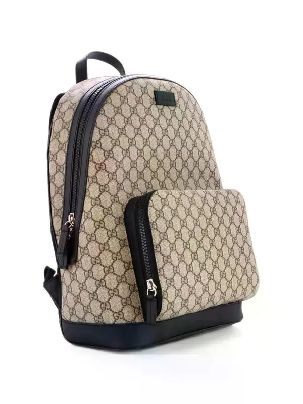 Gucci Zip Pocket Gg Coated Canvas Medium Backpack