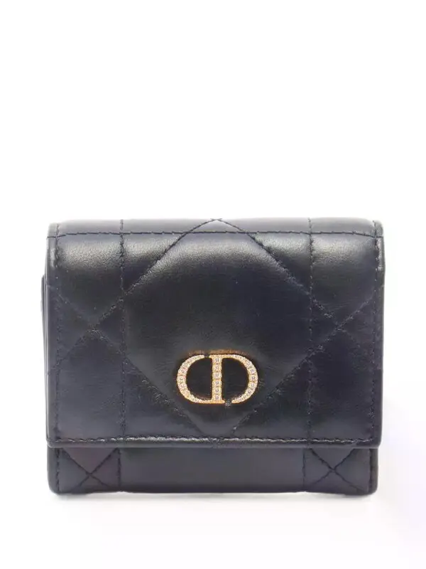 Dior 2010s Caro Hibiscus Wallet - Black