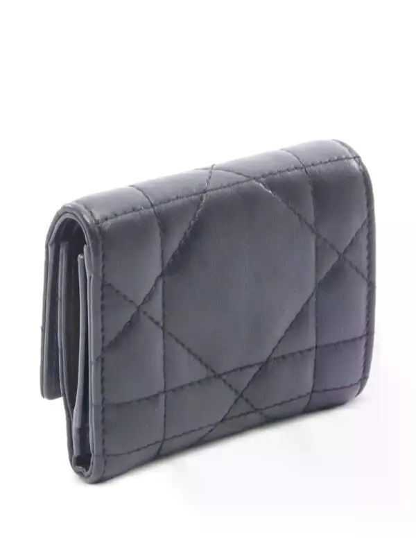 Dior 2010s Caro Hibiscus Wallet - Black