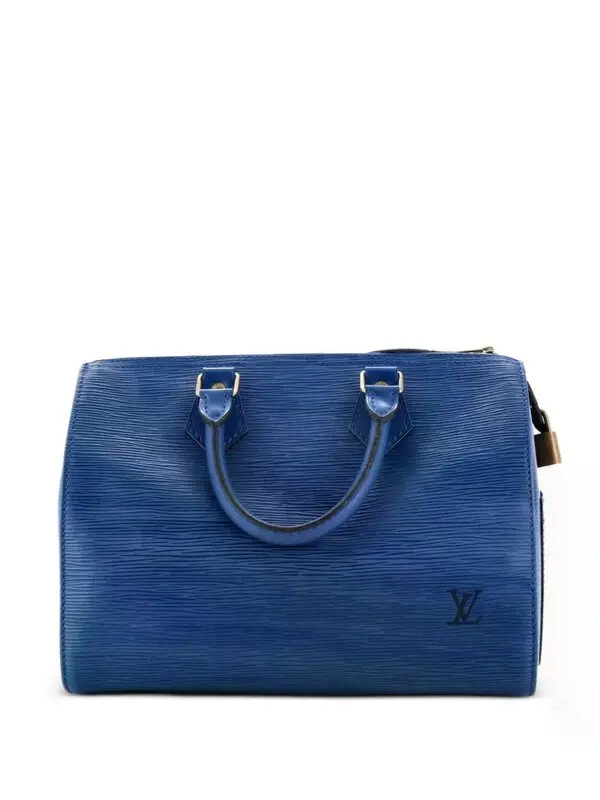 LOUIS VUITTON Speedy Handbag Epi Leather Satchel - Blue
