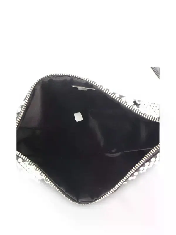 Prada Triangle Top Handle Pouch Bag Crystal Embellished Satin Mini Satchel