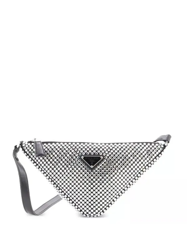 Prada Crystal Embellished Satchel - Black