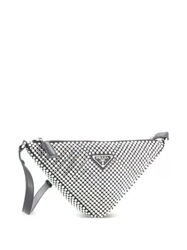 Prada Crystal Embellished Satchel - Black