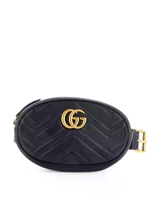 Gucci Gg Marmont Matelasse Leather Belt Bag - Black