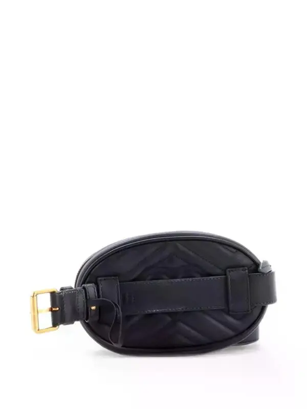 Gucci Gg Marmont Matelasse Leather Belt Bag - Black