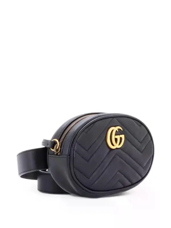 Gucci Gg Marmont Matelasse Leather Belt Bag - Black