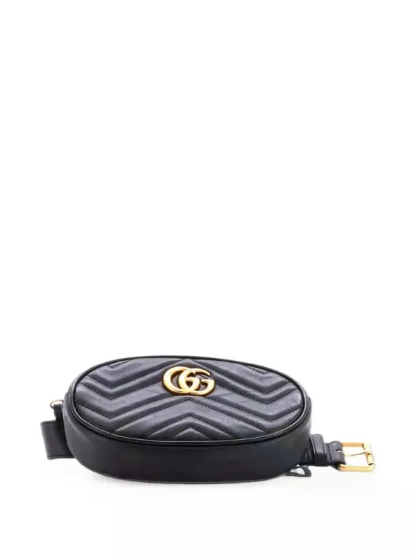 Gucci Gg Marmont Matelasse Leather Belt Bag - Black