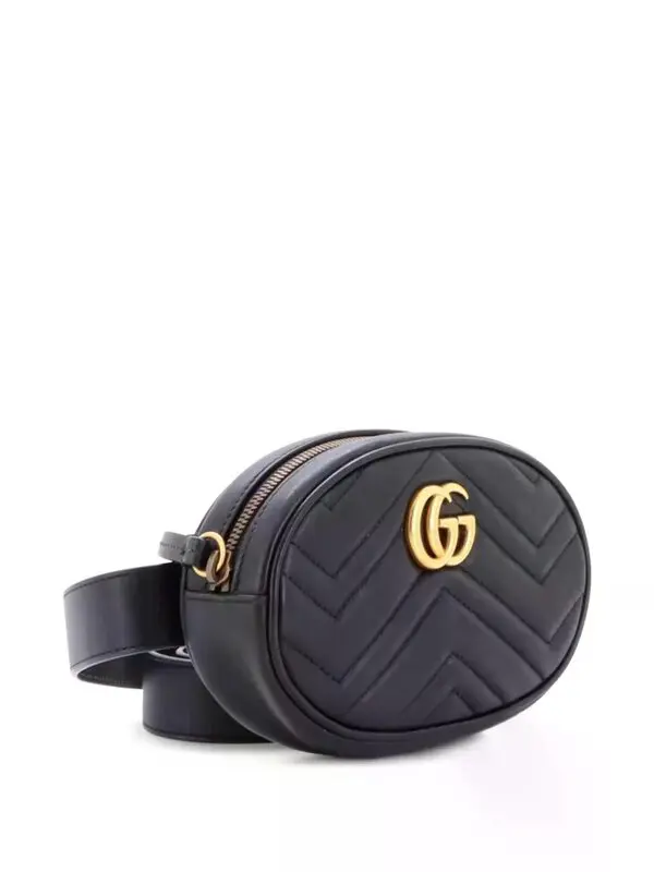 Gucci Gg Marmont Matelasse Leather Belt Bag - Black