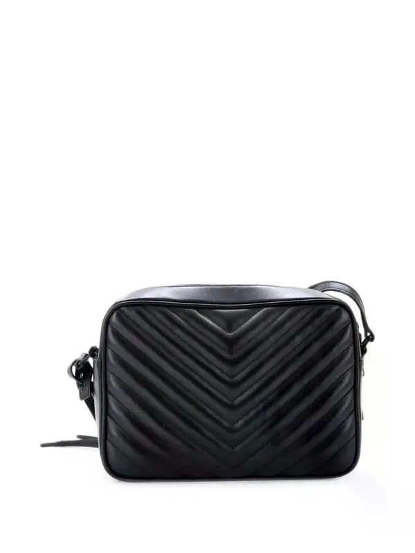 Saint Laurent Matelassé Chevron Leather Lou Camera Cross Body Bag - Black