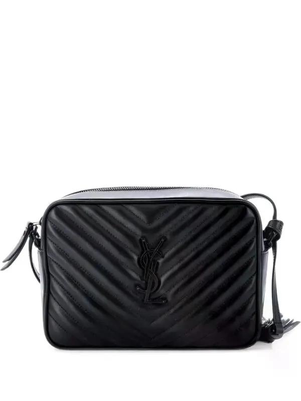 Saint Laurent Lou Camera Bag Matelasse Chevron Leather Small Cross Body Bag - Black