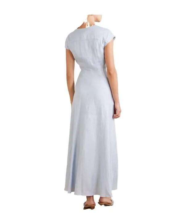 Saloni Sierra Linen Midi Dress