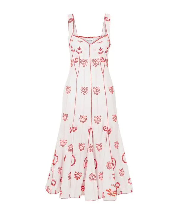 Charo Ruiz Ibiza Tiered Broderie Anglaise Midi Dress - None