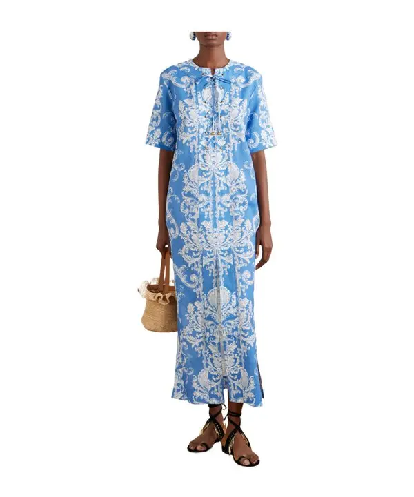 Borgo De Nor Linen Printed Maxi Dress