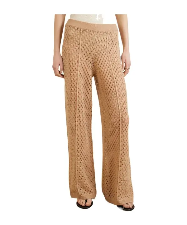 ALLUDE Crochet-knit Wool And Cashmere-blend Wide-leg Pants - No