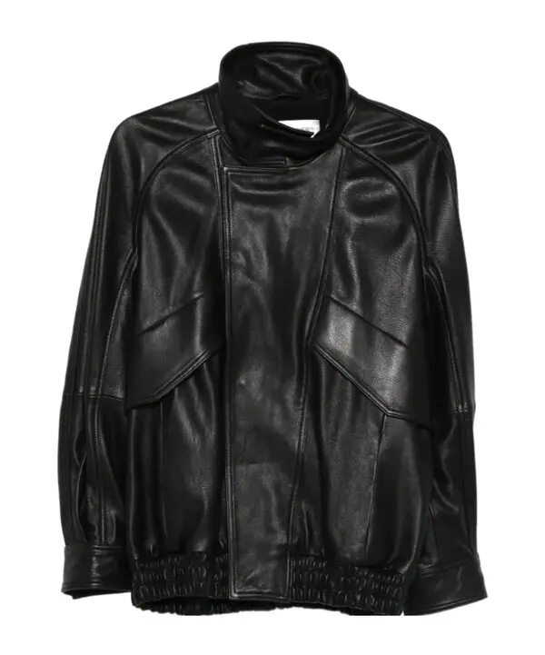 Nour Hammour Long-sleeve Leather Jacket