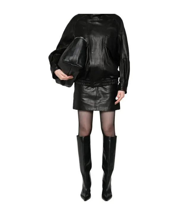 Nour Hammour Long-sleeve Leather Jacket