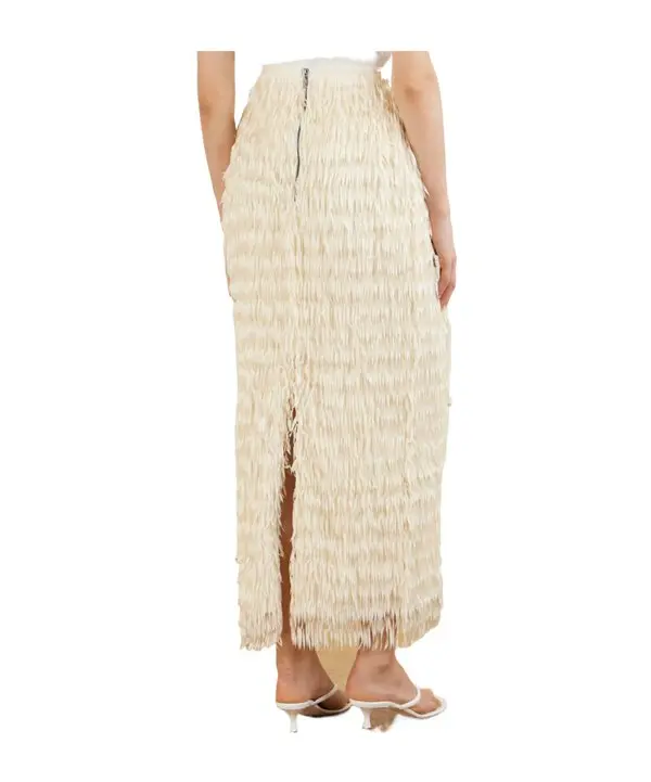 Maticevski Resonate Fringed Satin Midi Skirt