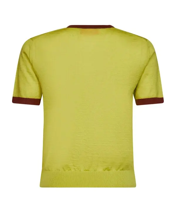 Guest In Residence Color-contrast Piped Knit T-shirt