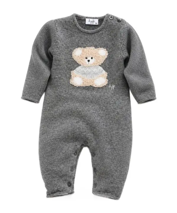 IL GUFO Bear-motif Knitted Romper