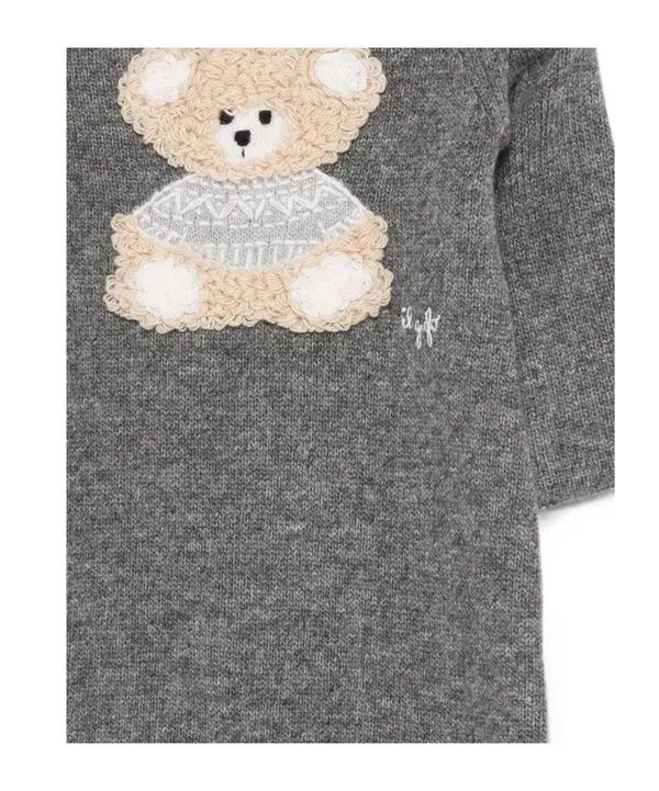 IL GUFO Bear-motif Knitted Romper