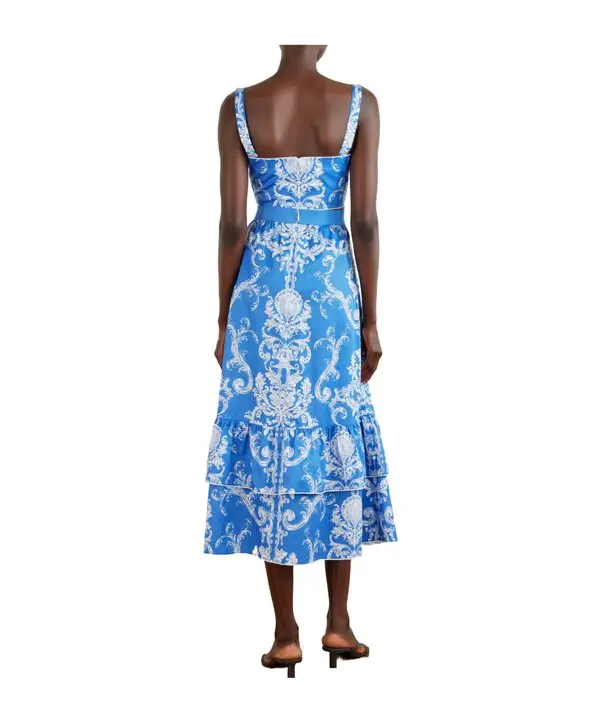 Borgo De Nor Paulina Printed Cotton Midi Skirt