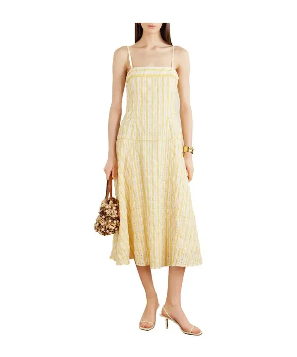 Rosie Assoulin Striped Seersucker Midi Dress