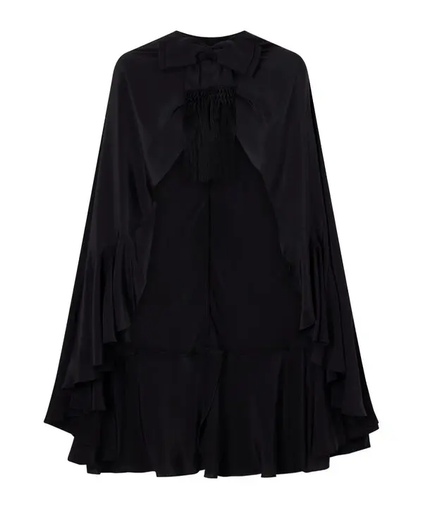 Johanna Ortiz Fringed Silk-crepe Cape