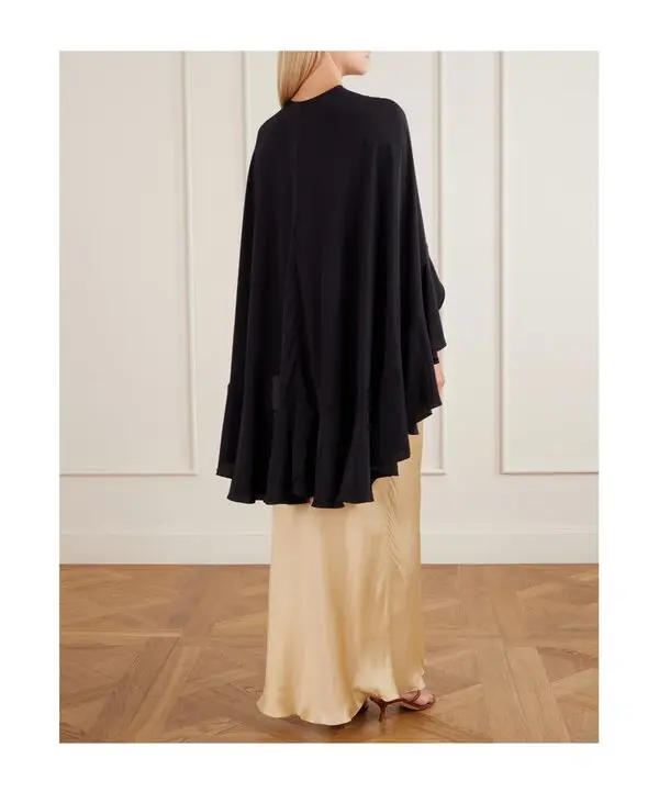 Johanna Ortiz Fringed Silk-crepe Cape