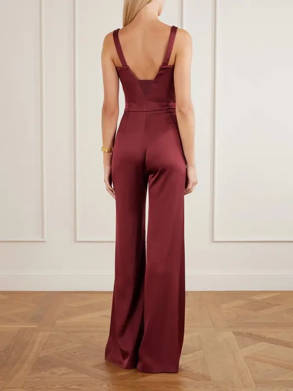 Galvan Burgundy Squareneck Cami Jumpsuit