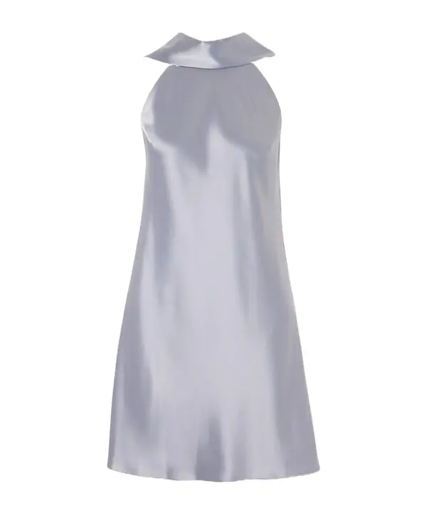 Galvan Purple Halterneck Mini Dress