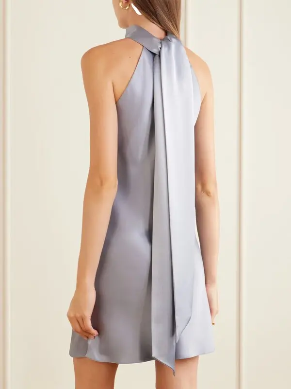 Galvan Purple Halterneck Mini Dress