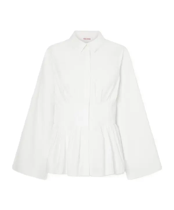 Rosie Assoulin Shirred Cotton-poplin Blouse - No