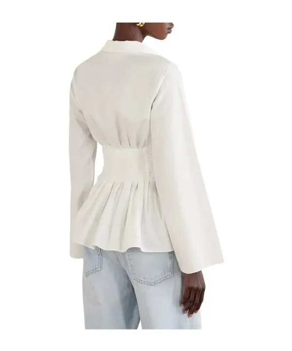 Rosie Assoulin Shirred Cotton-poplin Blouse