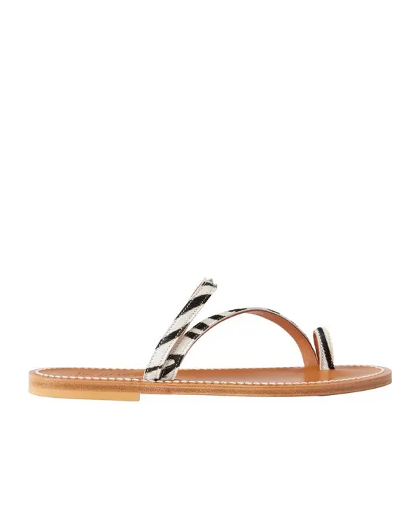 K.JACQUES Actium Zebra-print Calf Hair Sandals