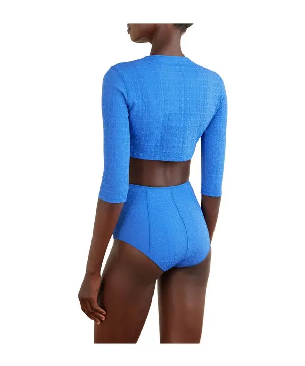 Lisa Marie Fernandez Cropped Seersucker Cardigan - No